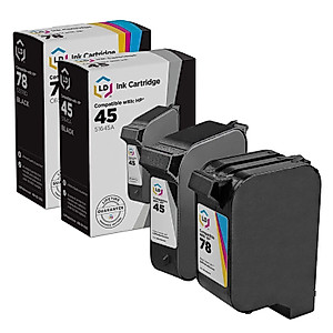 LD Products Remanufactured Ink Cartridge Replacements for HP 45 & 78 (1 Black, 1 Color, 2-Pack) for use in DeskJet: 990cxi 990cse 995 995C 995ck | Fax: 1220 & 1220xi | OfficeJet: G55 G55xi G85 & G85xi