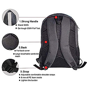 Aeoiba Colorful Video Game Laptop Computer Backpack, Multi-functional School Hiking Work Daypacks Waterproof Business Computer Backpack Bag Fit 15.6 Laptop and Notebook