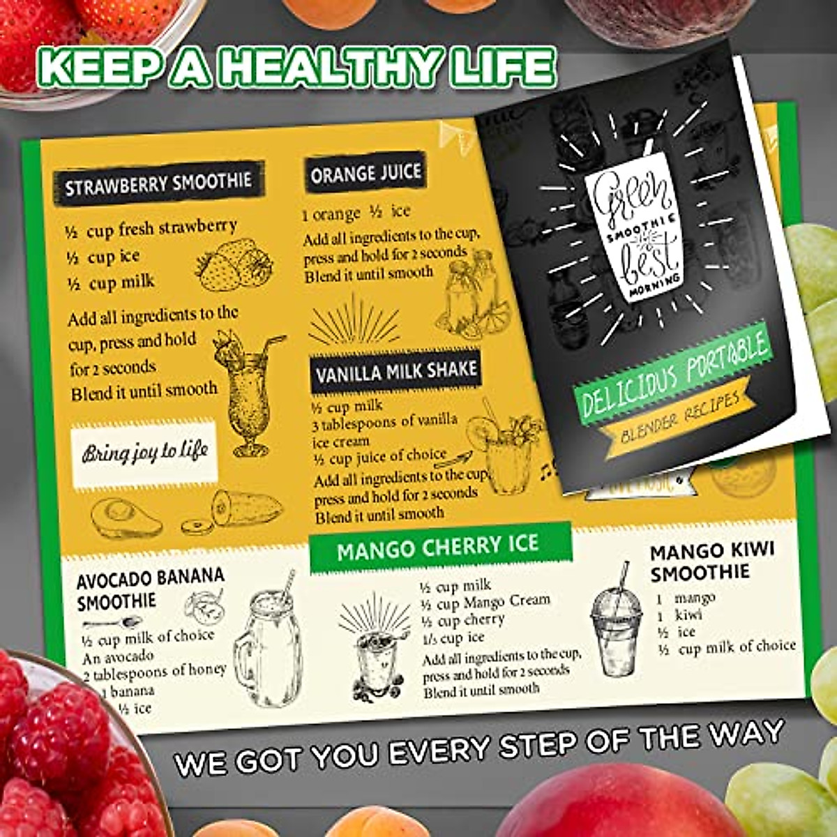 Convenient One-Touch Portable Blender with USB Rechargeable and Intelligent Lock Protection,13 oz Personal Blender for Shakes and Smoothies,Personal Size Blender for Kitchen,Travel and Sport