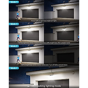 CLAONER Solar Outdoor Lights Motion Sensor 3500LM 288 LED Solar Security Lights with Remote Control IP67 Waterproof 4 Heads Solar Flood Lights with 16.4ft Cable 4 Modes Solar Wall Lights(4 Pack)