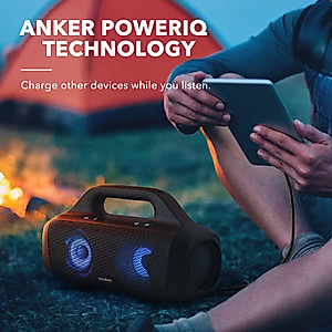 Anker Soundcore Select Pro, Outdoor Bluetooth Speaker with BassUp Technology, IPX7 Waterproof, 16H Playtime, App, LED Lights, Built-in Handle, Portable Bluetooth Speaker for Outdoors, Camping