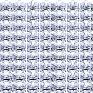 72 Pack Submersible LED Lights Waterproof Tea Lights White Submersible Pool Lights Underwater LED Tea Lights Flameless Battery Operated for Wedding Pool Party Decoration (White)