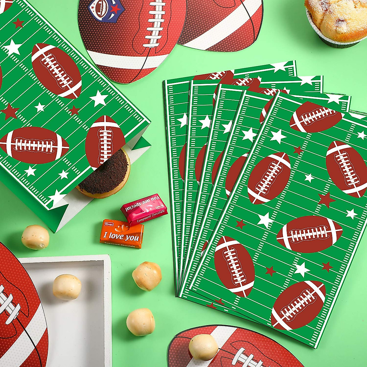 Blulu 30 Pieces Paper Santa Clause Suit Print Treat Bags, Christmas Bags Santa Bags Candy Goodie Gift Bags for Holiday Christmas Party Favor, 8.3 x 4.7 x 3.1 Inch