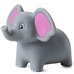 Mini Zoo Animals - (Pack of 12) Vinyl Rubber Jungle Safari Animal Figures, Squeezable Bath Tub Toys for Kids, Baby Shower, Birthday Party Supplies, Favors, Cake Decor, Table Decorations