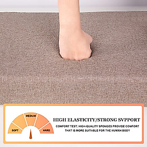 ROFIEJOX Bench Cushion - Durability,Waterproof Fabric for Outdoor Indoor Seat Furniture, 50A High-Density Resilience Sponge,Brown,36x14x3