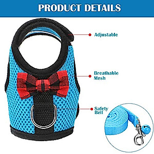 2 Pieces Guinea Pig Clothes Soft Mesh Guinea Pig Harness with Safe Bell, Baby Ferret Harness and Leash Set for Hamster, Baby Ferrets, Rats, Guinea Pig, Chinchilla, Teacup Chihuahua