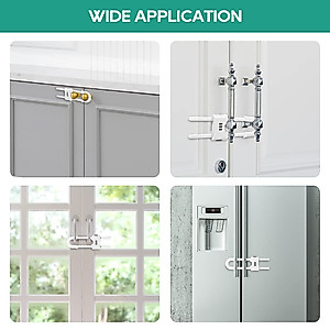 HonesaLoc 4 Packs U-Shaped Sliding Cabinet Locks, Baby Proofing Cabinets with Adjustable Child Safety Lock, Childproof Latches for Knobs, Handles on Kitchen Doors and Home Drawers Closet - White