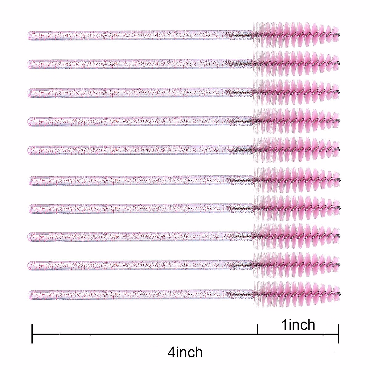Elisel 100pcs Disposable Mascara Brushes with Container, Mascara Wands Makeup Brushes Applicators Kits for Eyelash Extensions and Eyebrow Brush (Crystal Pink)