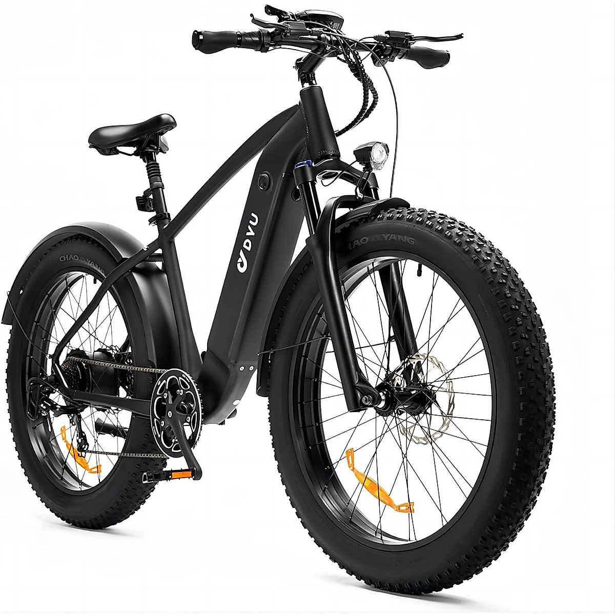 DYU Electric Bike for Adult Up to 80 Miles Long Range Mountain E-Bike, 750W 26" Fat Tire Electric Bicycle with Removable 48V 20Ah Battery, 7-Speed Dual Shock Absorber, 28mph Snow Bike