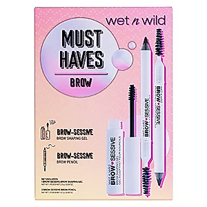 Wet n Wild Must-Have Brow Kit, Eyebrow Pencils, Spoolie Brush, Clear Brow Gel (1180440)