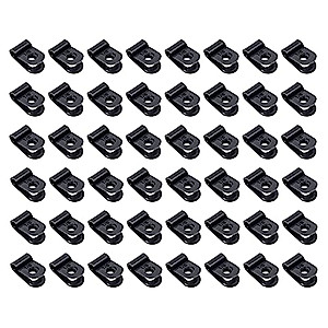 Shapenty Nylon Screw Mounting R Type Cable Clamp Fastener Plastic Wires Cord Clip Fixer Holder Organizer for 1/8Inch / 3.2mm Diameter Wire Rope Tube Management, 120PCS (Black)