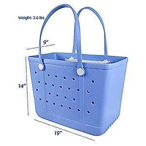 Addoklm Large Lightweight Rubber Beach Bag & Blue Tote Bags