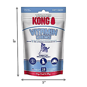 KONG - MultiVitamin Soft Dog Chew for Physical and Mental Wellness - with Calcium, Vitamin E and Vitamin D - 28 Piece