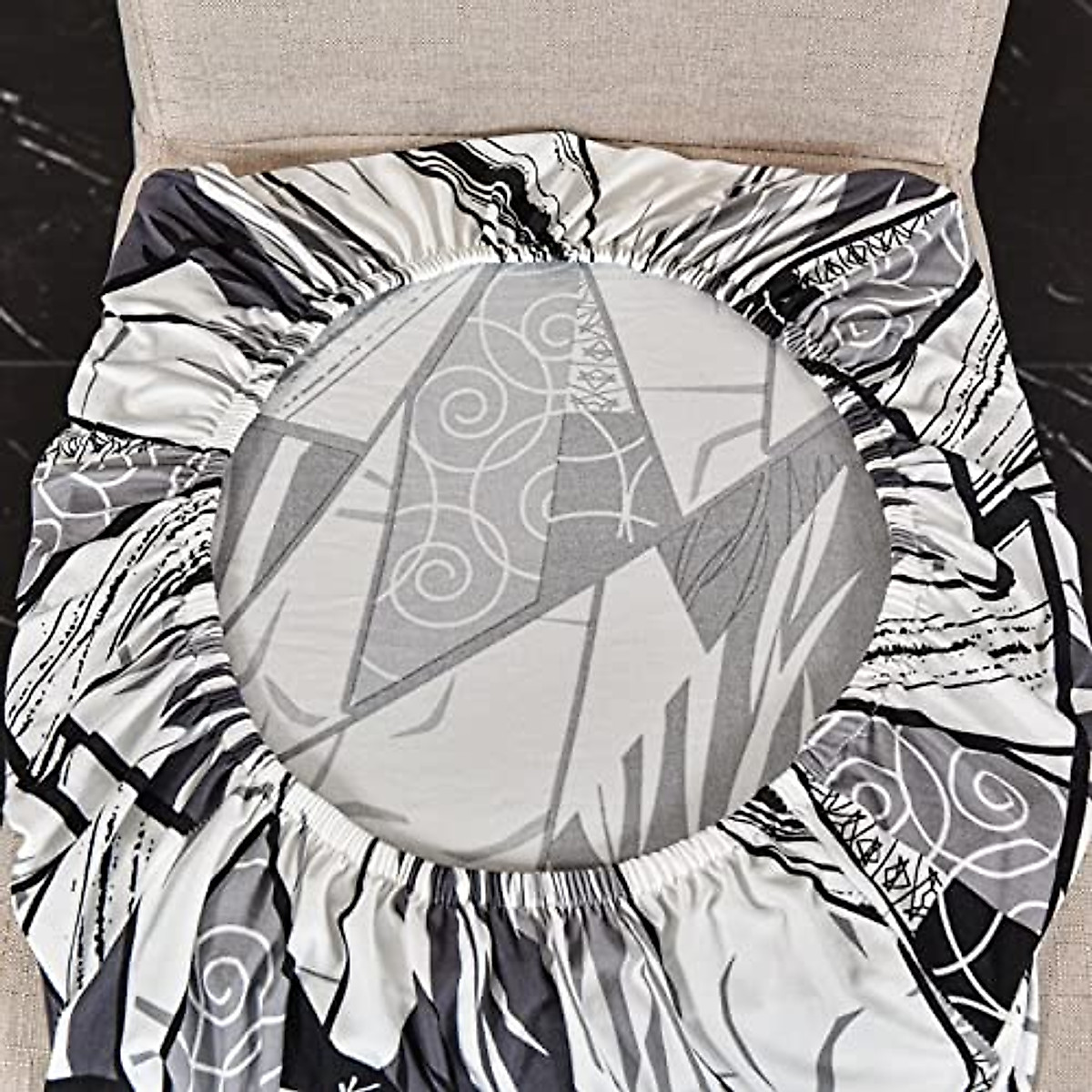 Spandex Marble Printed Stretch Chair Cover for Dining Room Office Banquet Chair Protector Elastic Material Armchair Cover W2 4 pcs