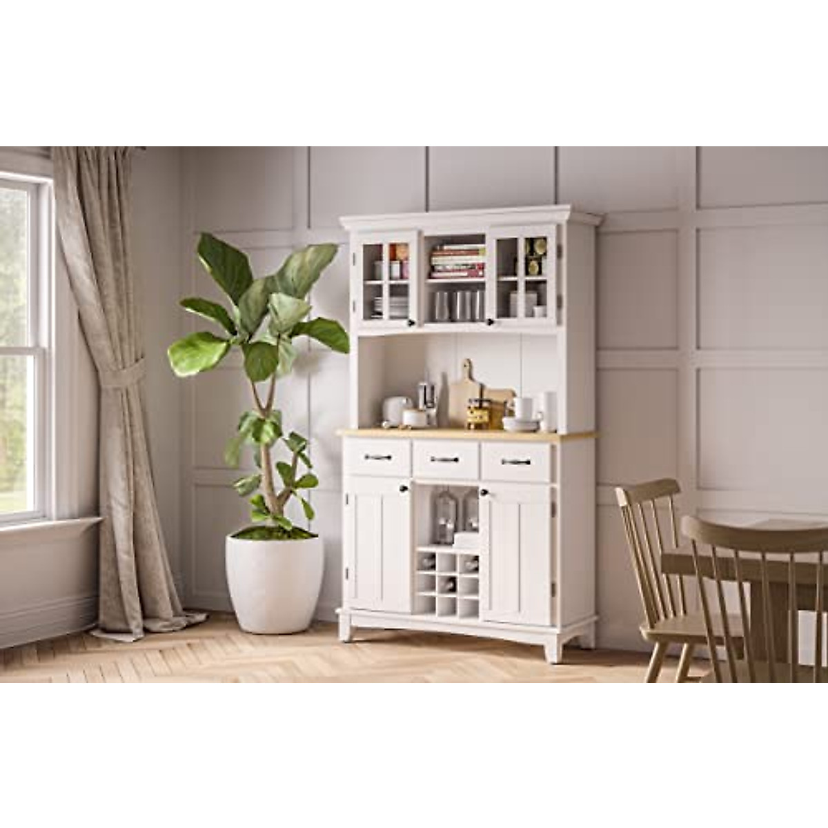 Homestyles sideboards-buffets-credenzas, Server with Hutch, Off White