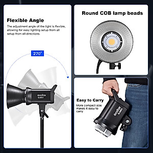 Godox SL60IID LED Video Light,60Ws White 5600K Version Countinuous Output Lighting with Bowens Mount,CRI 96+ TLCI97+,for Video Recording Wedding Product Photo... (3 Pack)