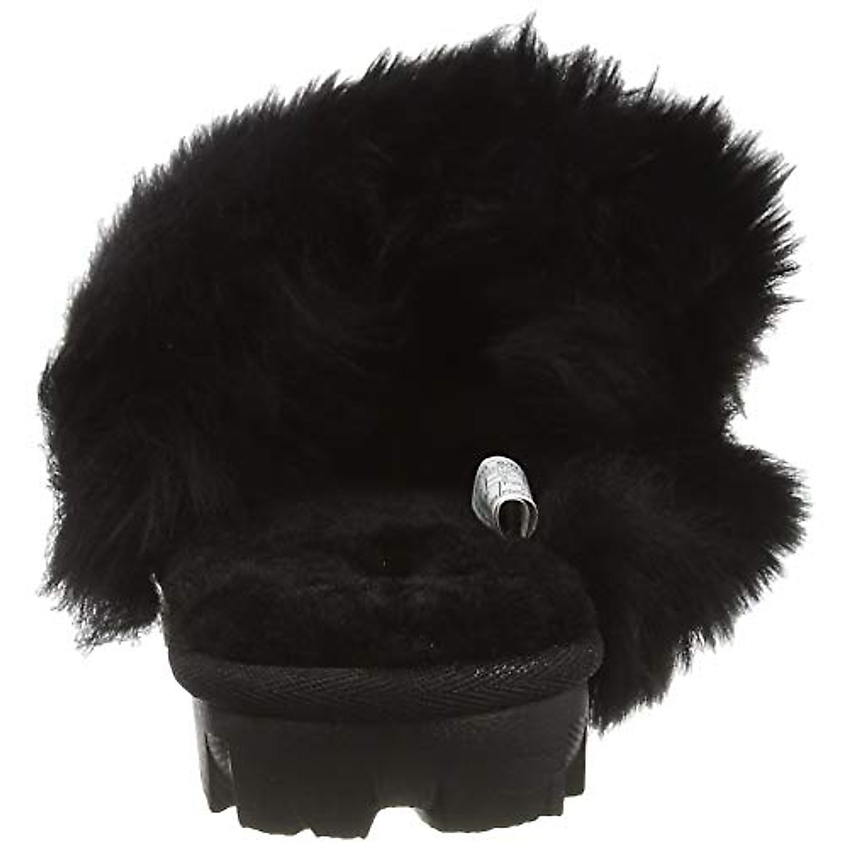 UGG Women's Fuzzalicious Slipper, Black, 5