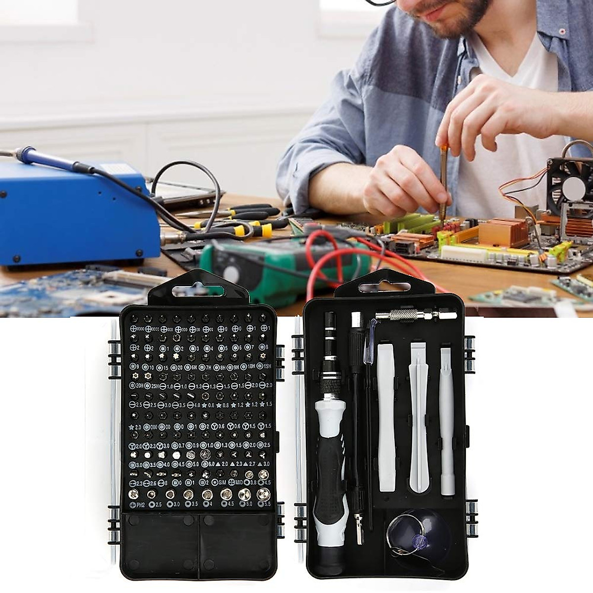 117-in-1 Multifunction Screwdriver Set with Storage Case - Repairing Screwdriver Set Mobile Phone Repair Tool Kit - Screwdriver Bit Kit for All Your Repair Needs