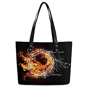 Womens Handbag Water Circle Leather Tote Bag Top Handle Satchel Bags For Lady