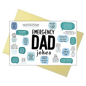 OJsensai Joke Fathers Day Card for Dad, Birthday Card for Dad, Emergency Extra Funny Joker Greeting Card for the Father's Day Gifts, Variety Joke Card for Father, Fathers Day Card from Daughter