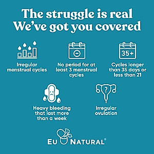Regulate Menstrual Cycle Support – Hormone Balance for Women at Optimal 40:1 Myo-Inositol & D-Chiro Inositol – PCOS Supplement for Period Consistency, Menstrual & Ovulation Support – 90 Vegan Capsules