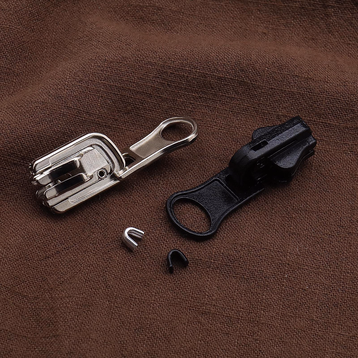 Micro Traders 10PCS Number 5 Zippers Replacement Reversible Pulls Sliders Zips with U-shape Stop Kit for Outdoor Tents and Double-Sided Multicolour 37x12mm