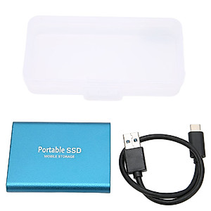 External Hard Drive, Portable Hard Drive SSD Storage Type C for PC, Desktop, Laptop, Compatible for OS X, for Windows 10 8 7 XP, for Linux(Blue 128GB)