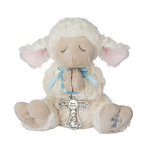 Ganz Serenity Lamb With Crib Cross Christening or Baptism Gift (Blue (Boy))