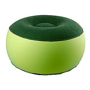 DYZD Multi-Scene Flocking Lightweight Inflatable Footrest Yoga Boarding Cushion Fashion Outdoor Leisure Lounge Chair(Green)