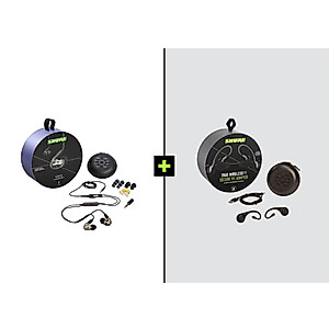 Shure AONIC 4 True Wireless Earbuds Bundle with SE425 Sound Isolating Earphones + RMCE-TW2 Bluetooth Adapter, Detailed Sound, Dual-Driver Hybrid, Secure In-Ear Fit, Durable Quality - Black