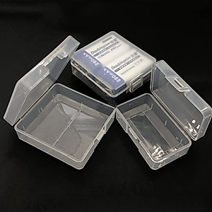 Heyiarbeit Battery Storage Case Holder Box for 2 9V Batteries, Clear Color (1 Pack)