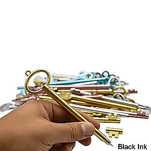 Maydahui 12PCS Key Shape Rollerball Pen Delicate Durable Retro Pens Black Gel Ink Refills for Boys School Stationery Supplies
