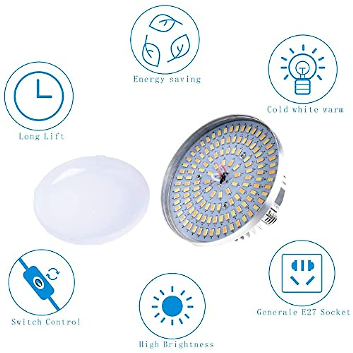 2Pack 85W Photography Light Bulb 2700-6400K Dimmable Tricolor LED Bulbs Spiral Softbox Bulb in E27 Socket for Photography Photo Video Studio Lighting Softbox