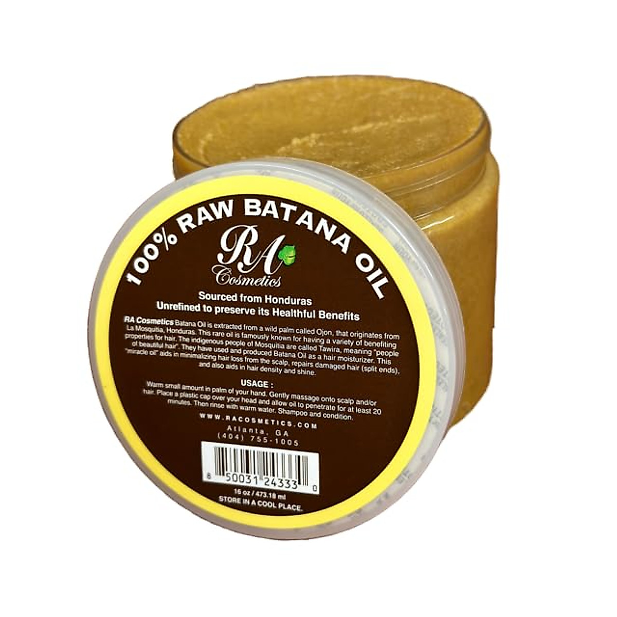 RA Cosmetics Hair Oil, 100% Natural Unrefined Batana for Healthy Hair, 16 oz, Nourishing Moisturizer for Damaged Hair Repair, Strengthening and Nourishing Hair Conditioner