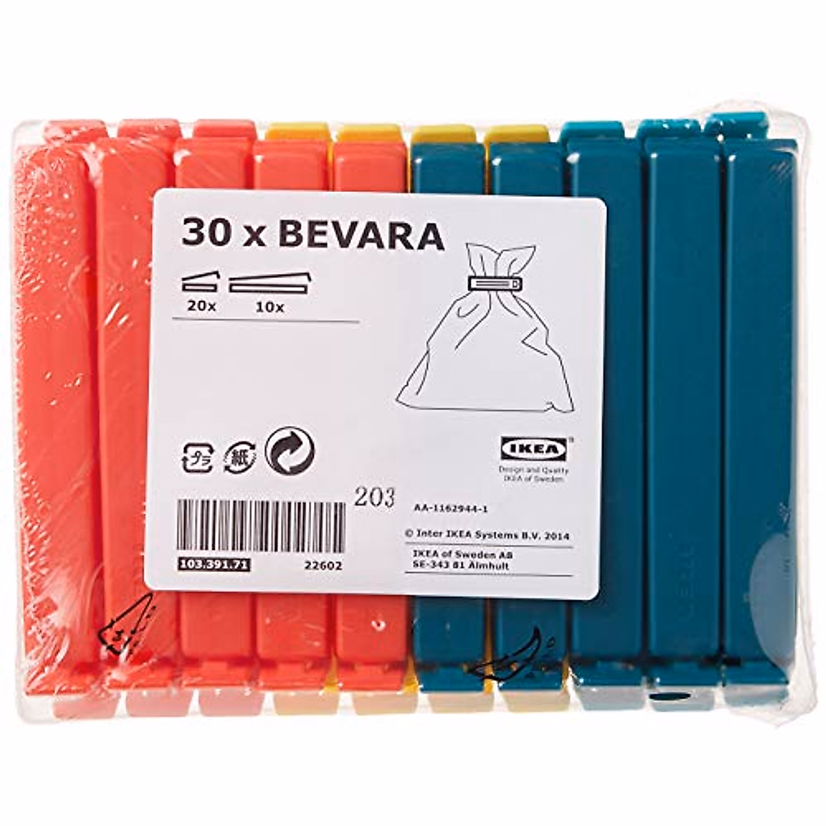 Ikea Bevara Bag Sealing Clips 30 Pack