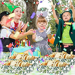 60 Pack Baby Shower Party Eucalyptus Leaf Birthday Party Supplies,Eucalyptus Leaf Food Tray Party Favors Paper Food Serving Tray Eucalyptus Leaf Paper Trays for Gender Reveal Baby Shower Party