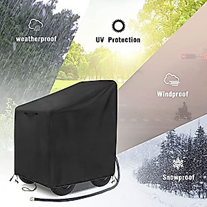 Garden Hose Reel Cart Cover, Hohong Outdoor Hose Cart Covers for Hose Reel Cart All Season Protection Waterproof Sun-Proof Dustproof - 37.8"L x23.6"Wx 36"H