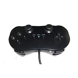 OSTENT Wired Classic Controller Pro Gamepad Joystick for Nintendo Wii Remote Console Video Game Color Black