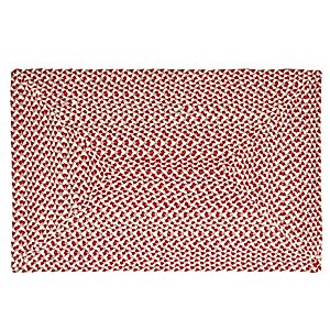 Super Area Rugs Tri-Color Cotton Farmhouse Braided Cotton Rug - Buffalo Check Red,White,Gray 4' x 6' Rectangle