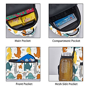 Giabmiag Custom 12 Inch Dinosaurs Preschool Backpack for Toddler Boy Girl Personalized Customized Toddler Lightweight Bookbag with Chest Strap