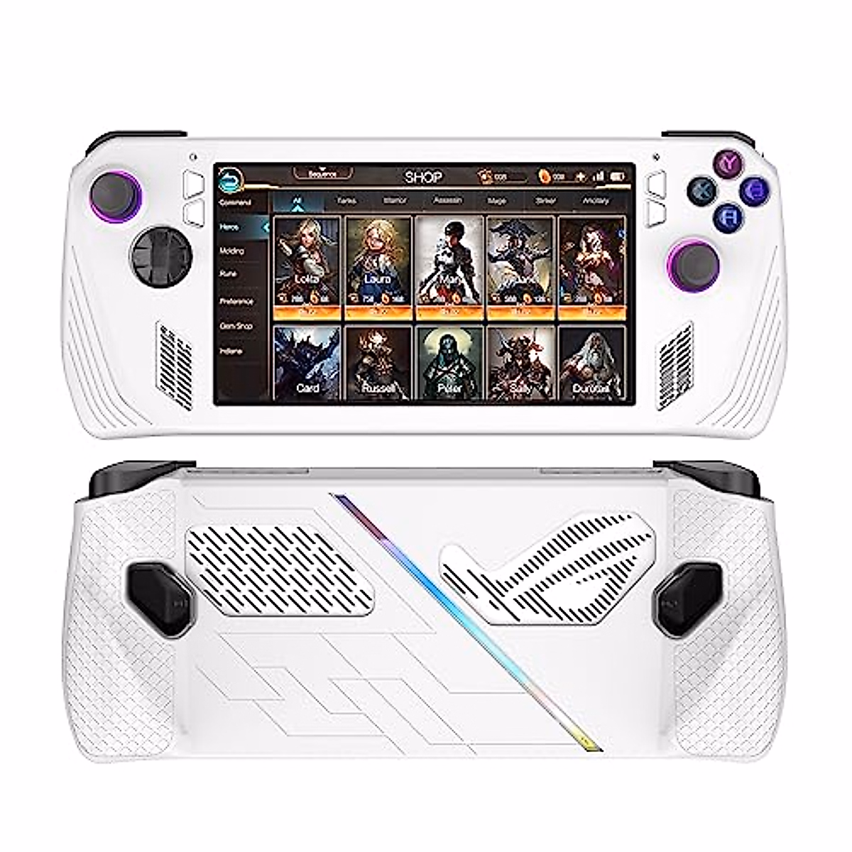ZHUOVERCI Silicone Protective Case for ASUS Rog Ally 7" 2023, Soft Full Body Cover for Rog Ally Handheld with Non-Slip & Shockproof - White