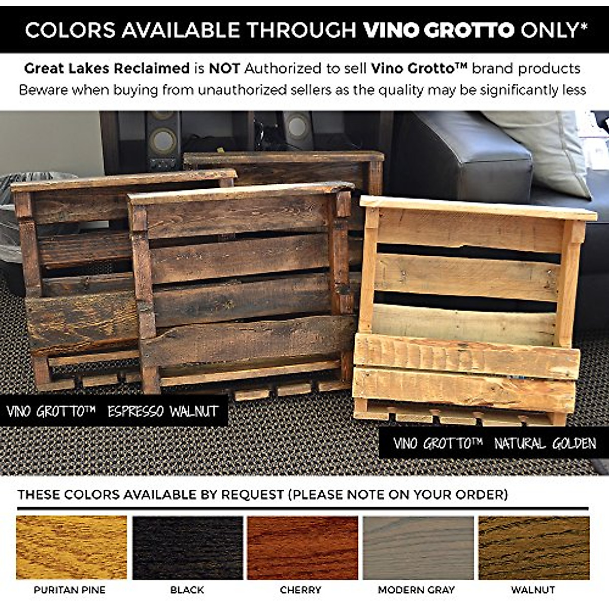 Great Lakes Reclaimed Wall Mounted Wine Rack,(Espresso/Dark Walnut Stain Finish)