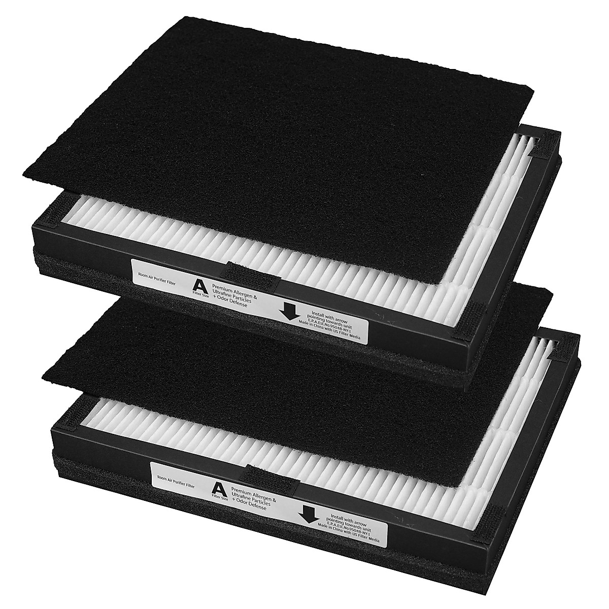 IAF-H-100A True HEPA Idylis A Replacement Filter, Compatible with FAP-C01-A, Idylis Air Purifiers AC-2119, IAP-10-100, IAP-10-150, IAPC-40-140, Part # 1150096, 2 HEPA + 2 Carbon Pre-filters