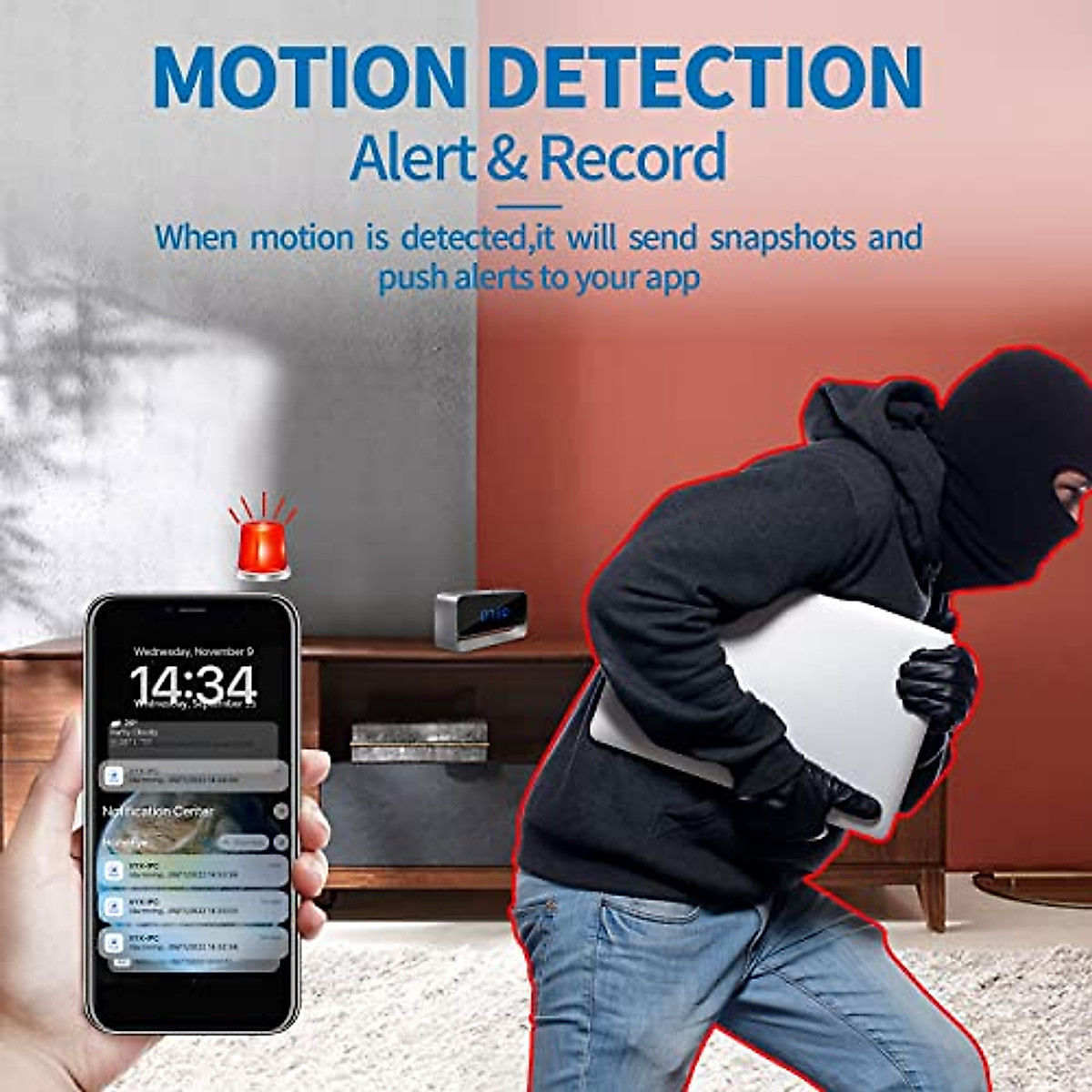 TZZH Hidden Camera Clock, Full HD 1080P WiFi Spy Camera Wireless Remote Camera Clock with Night Vision and Motion Detection Alert, Nanny Cam Surveillance for Home Office Security