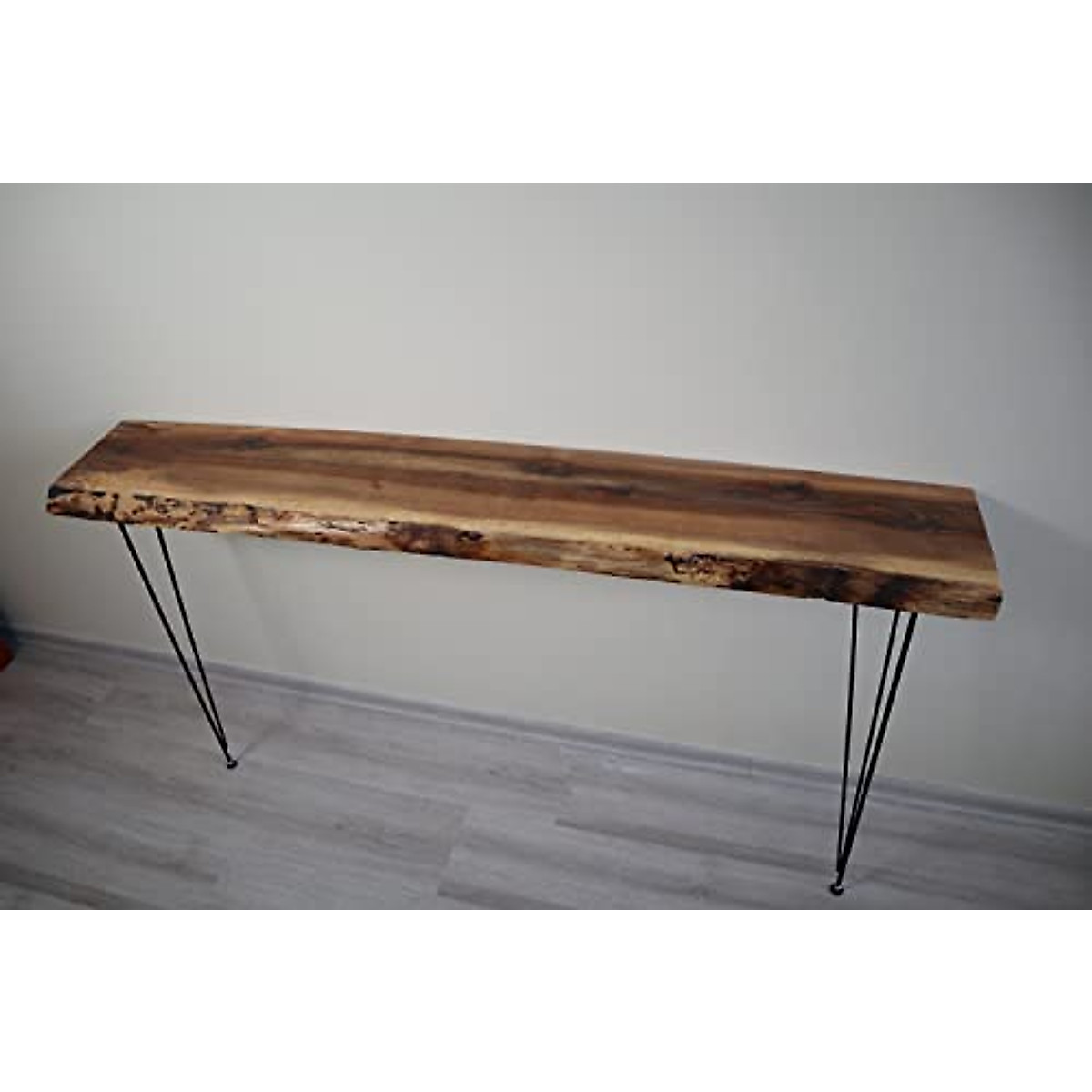 Live Edge Cherry Wood Naturally Form, Console Table 56" x 9" x 29.5" (Handmade)