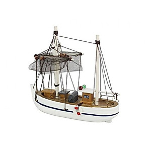 Hampton Nautical 6" Wooden Model Ship Fishing Impossible Boat