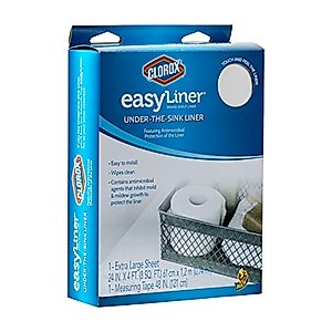 Duck Brand 285341 Under-The-Sink Easy Liner with Clorox Shelf Liner, 24 Inches x 4 Feet, White