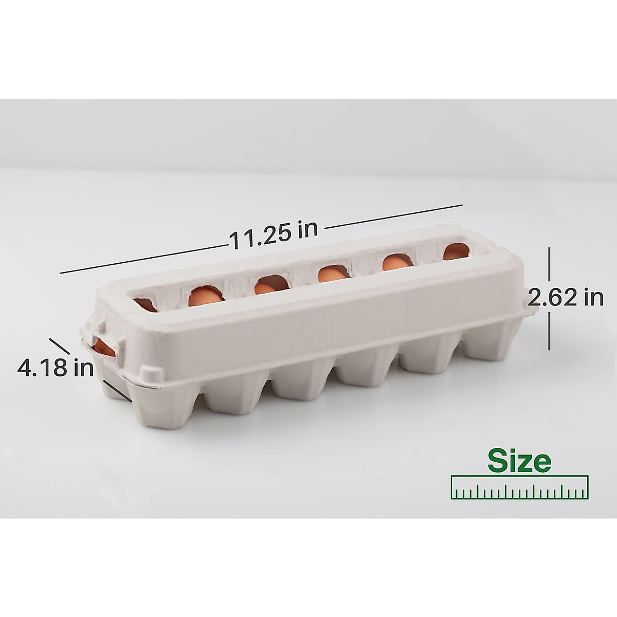 CROKI Blank Egg Cartons - 110 Count - 12 Egg Capacity, Unprinted, Strong Biodegradable Pulp Fiber, Perfect for Storing up to 12 Small to Medium Chicken Eggs
