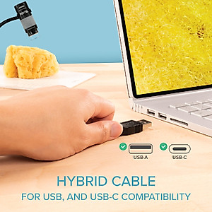 Plugable USB Digital Microscope with Flexible Arm Observation Stand Compatible With Windows, Mac, Linux (2MP, 250x Magnification)