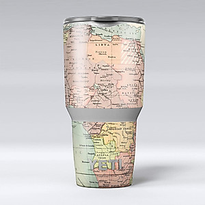 Design Skinz The Zoomed in Africa Map - Skin Decal Vinyl Wrap Kit Compatible with The Yeti Rambler Cooler Tumbler Cups